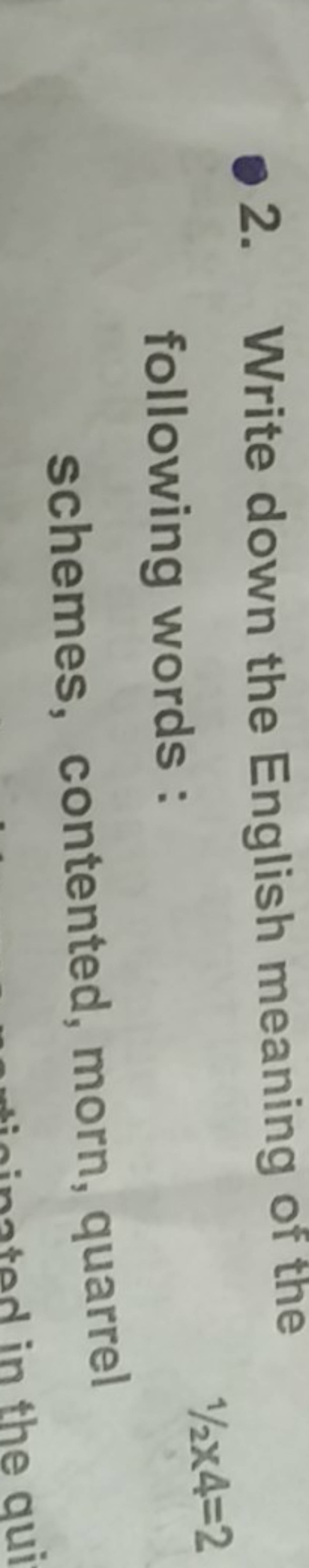 2 Write Down The English Meaning Of The Following Words 1 2 4 2schemes 2-write-down-the-english-meaning-of-the-following-words-1-2-4-2schemes