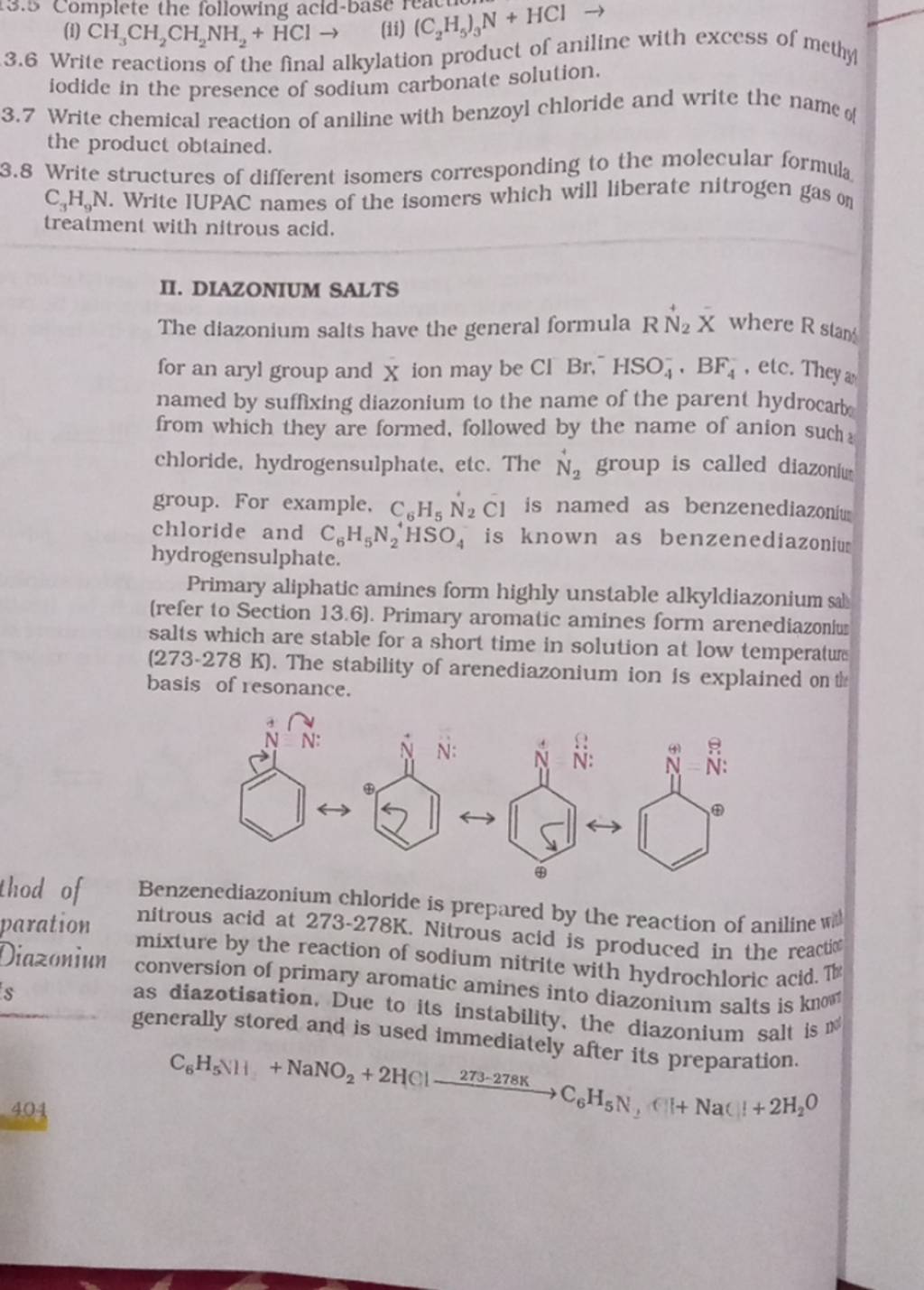 Complete the following acid-base (i) CH3 CH2 CH2 NH2 +HCl→ (ii) (C2 H5 )3..
