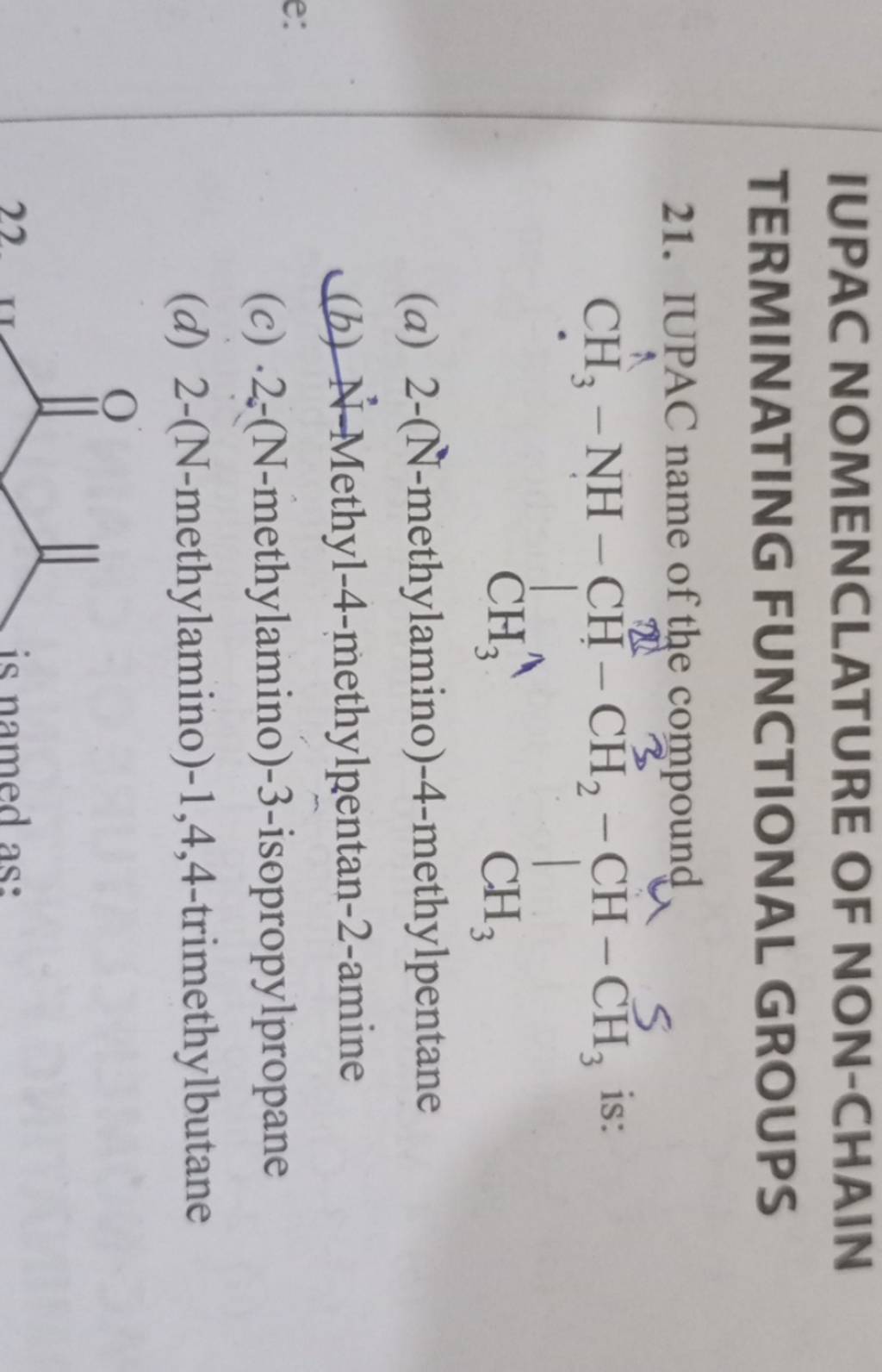 Iupac Nomenclature Of Non Chain Terminating Functional Groups 21 Iupac N