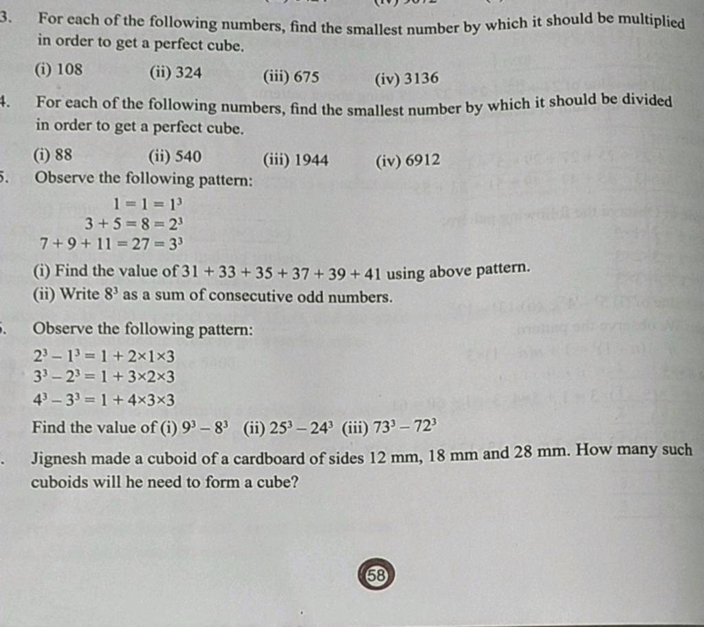 For each of the following numbers, find the smallest number by which it s..
