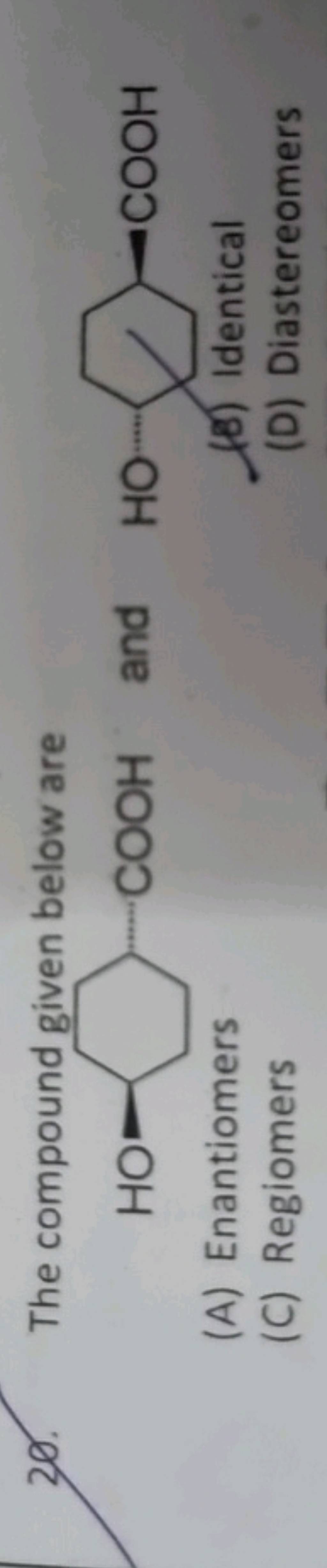 20 The Compound Given Below Are O C O C1ccc O Cc1 And Cc12ccc O C1[c H]