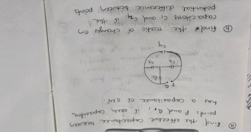 (a) find the effective capacitance between points P and Q∗ , if each capa..