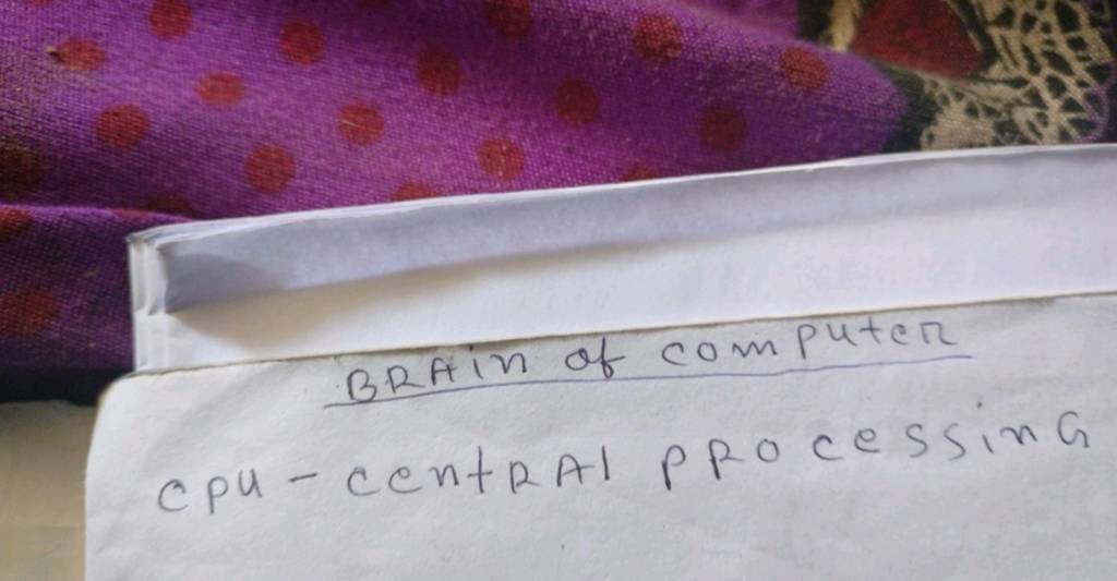 BRAin of computer cpu -centrAl pROCESSinG | Filo