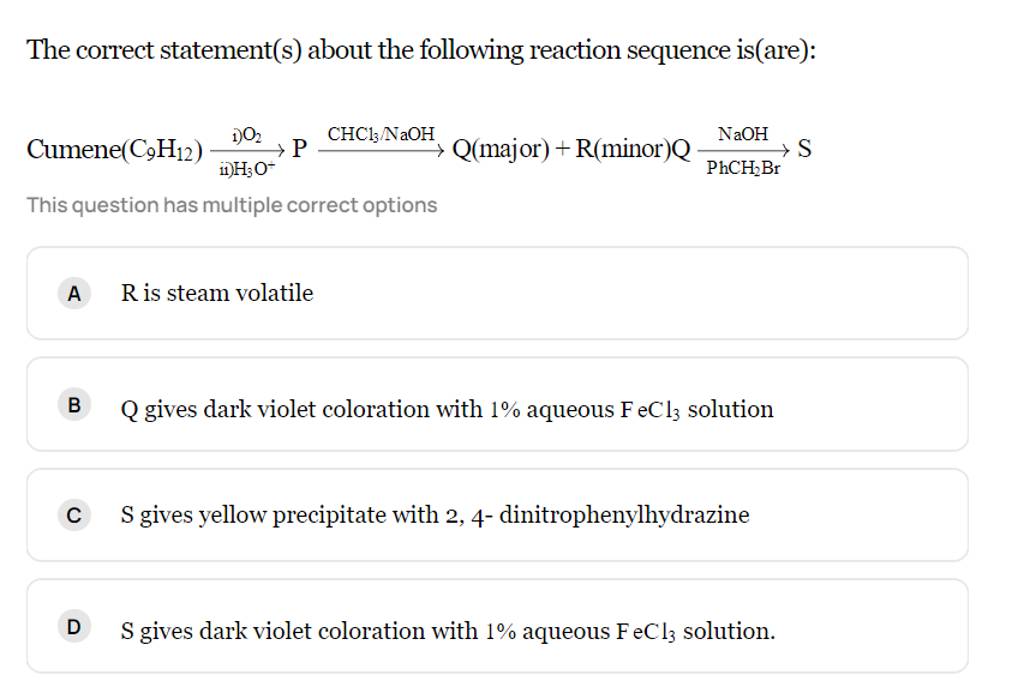 The Correct Statement S About The Following Reaction Sequence Is Are