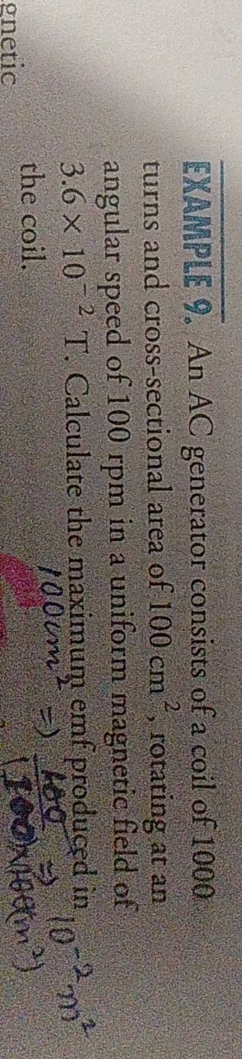EXAMPLE 9. An AC generator consists of a coil of 1000 turns and cross-sec..
