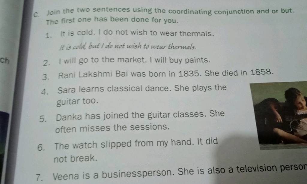 Join the two sentences using the coordinating conjunction and or but. The..
