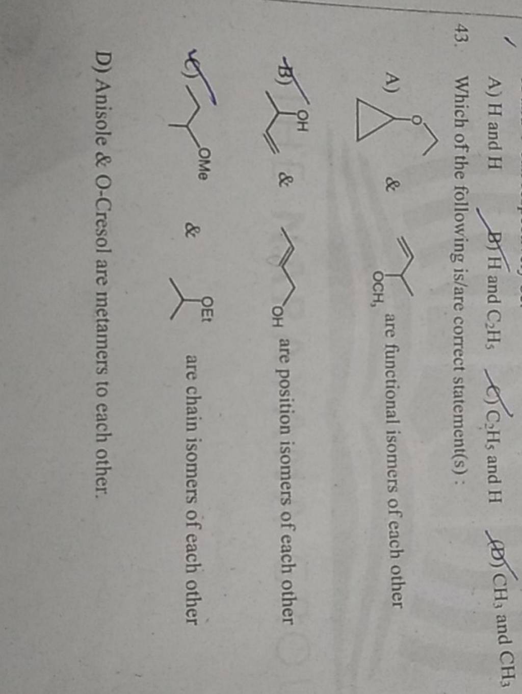 C Cc C O And Cc Cco Are Position Isomers Of Each Other Filo