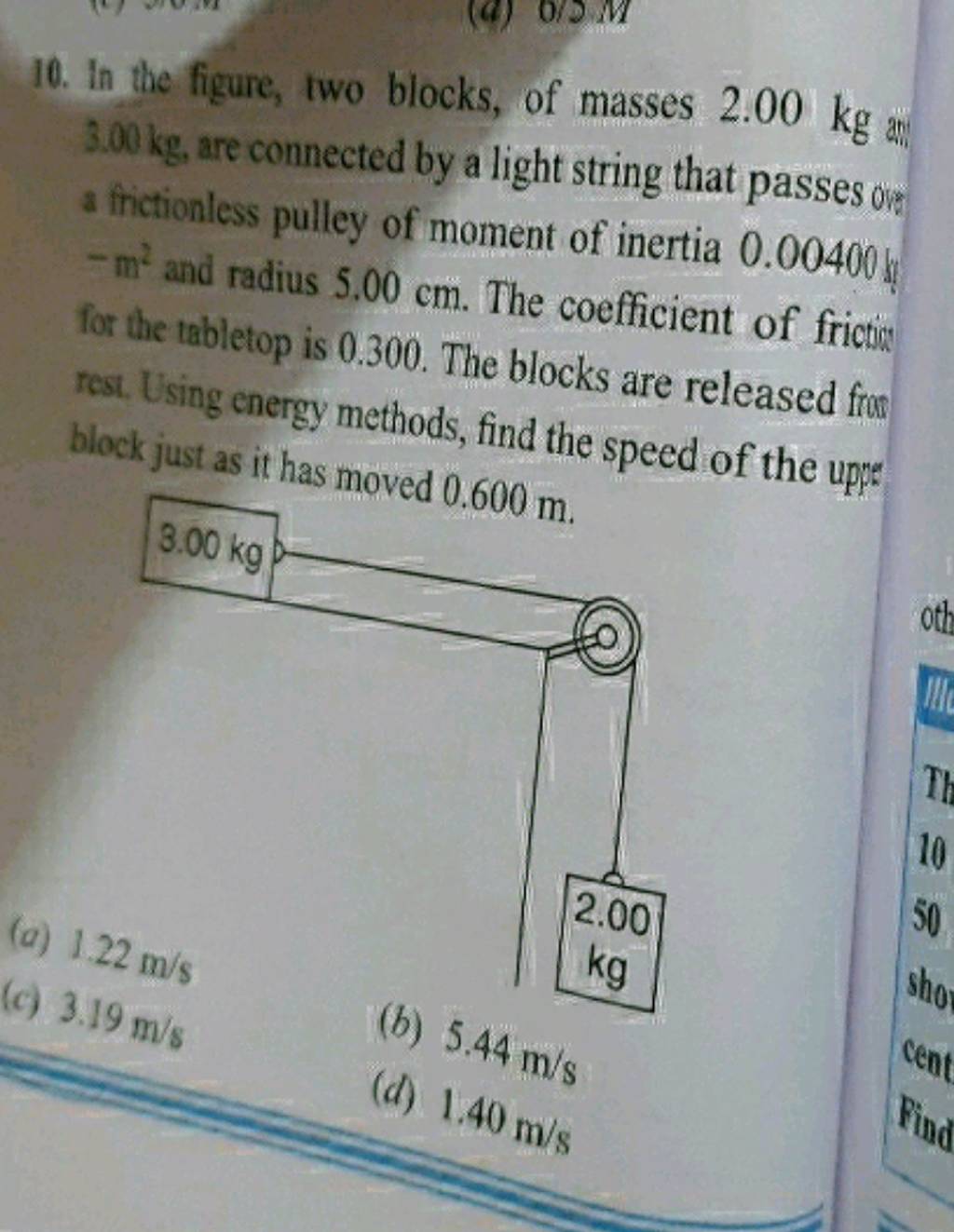 In the figure, two blocks, of masses 2.00 kg ani 3.00 kg, are connected b..