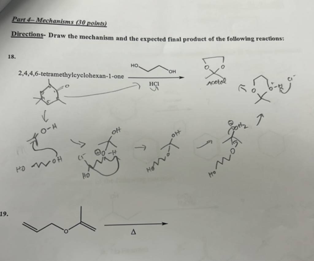 Part 4-Mechanisms (30 points) Directions- Draw the mechanism and the expe..