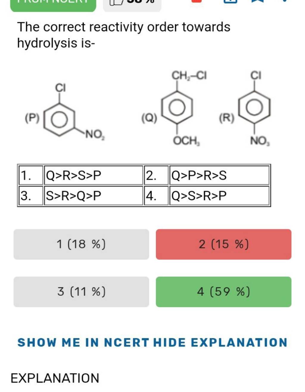 The Correct Reactivity Order Towards Hydrolysis Is P O [n ] [o ] C1ccc