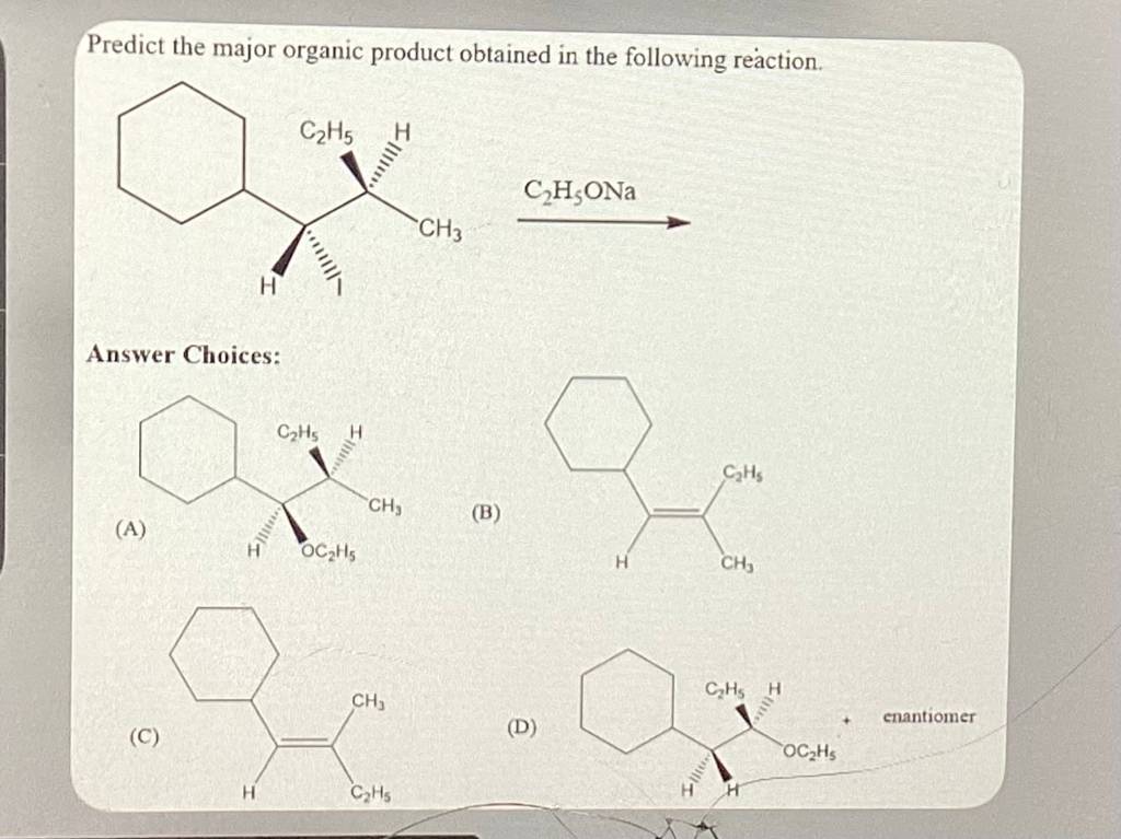Predict the major organic product obtained in the following reaction. CC(.. Predict the major organic product obtained in the following reaction. CC(..