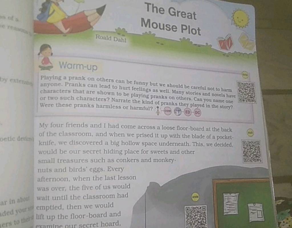 The Great Mouse Plot Roald Dahl Warm-up Playing a prank on others can be