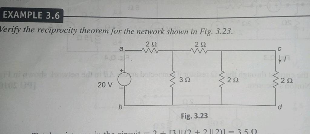 Example 3 6 Verify The Reciprocity Theorem For The Network Shown In Fig