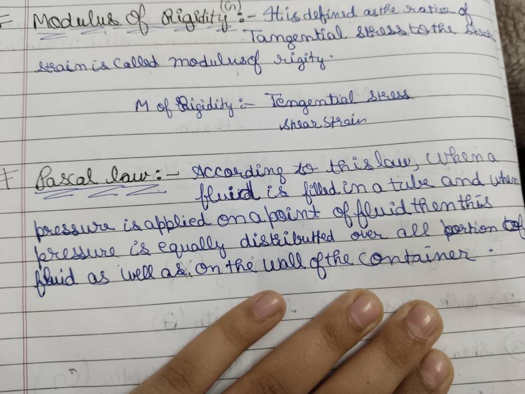 Modulus of Rigidity:- It is defined as the ration of Tangential stress to..