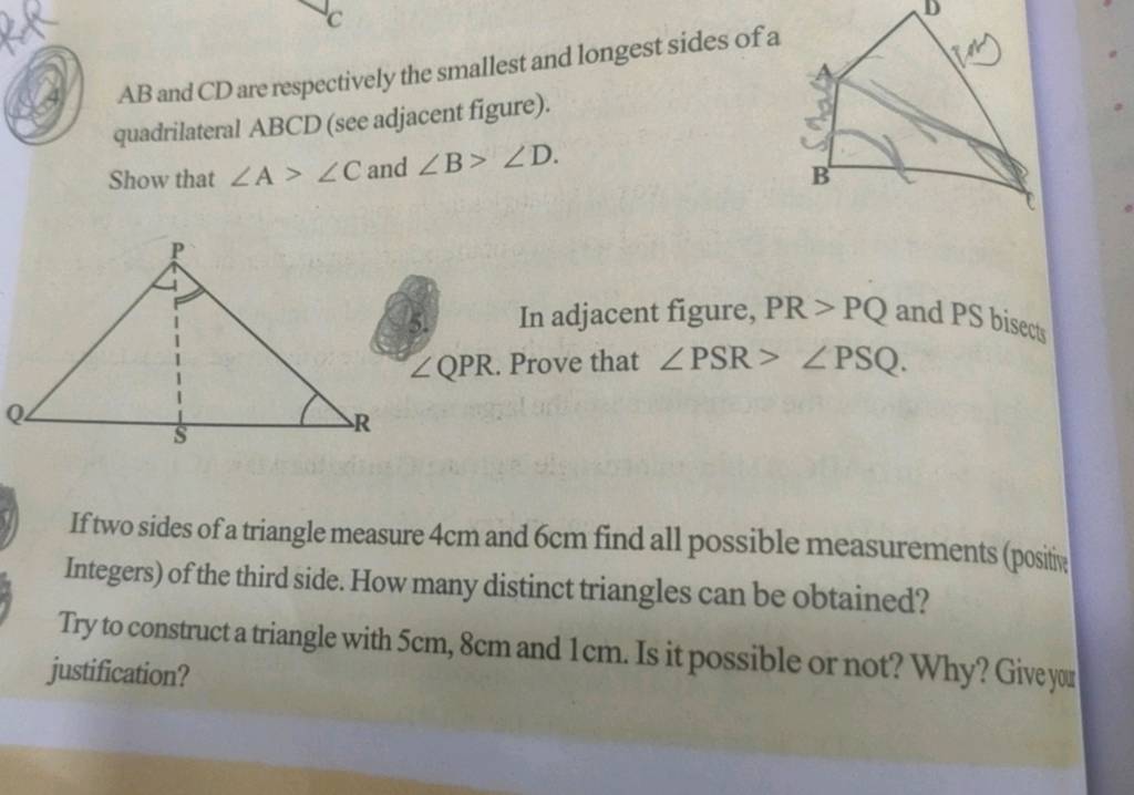 AB and CD are respectively the smallest and longest sides of a quadrilate..