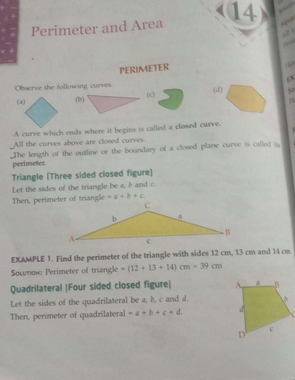 Perimeter and Area PERIMETER Observe the following curves. | Filo