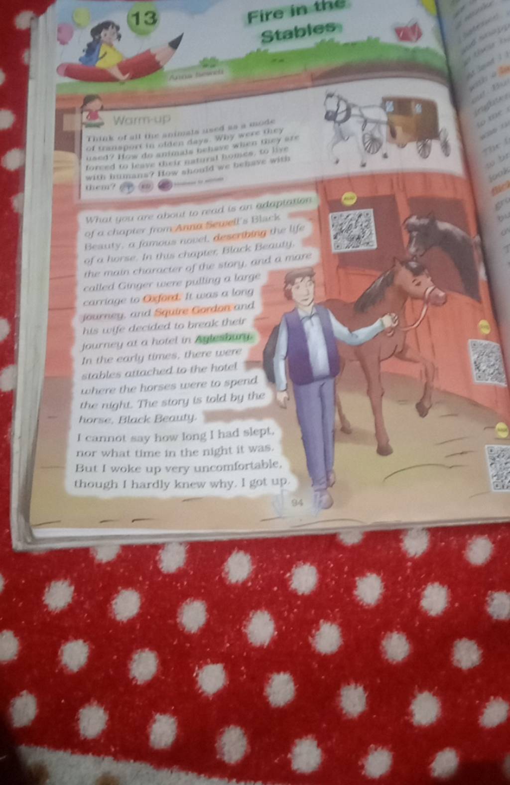 13 Fire in Stables Warm-up Think of all the animals used as a mode of tra..