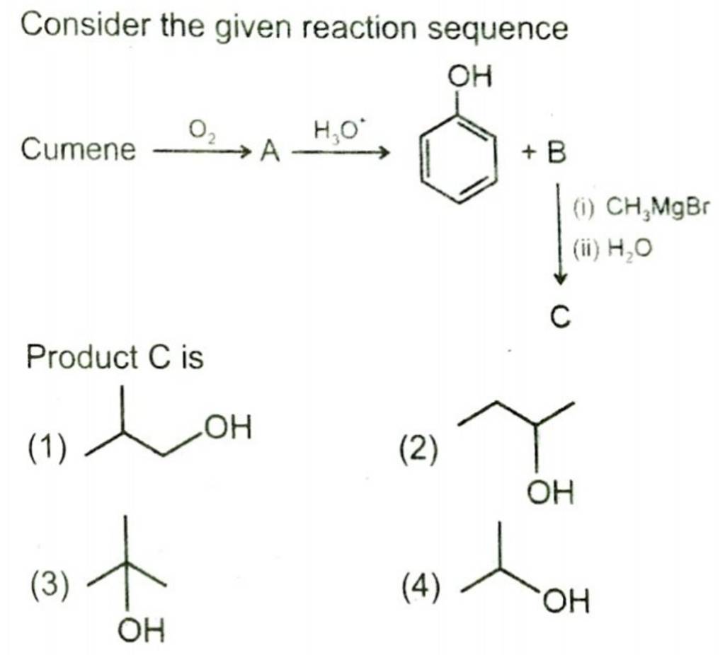 Consider the given reaction sequence Product C is | Filo Consider the given reaction sequence Product C is | Filo