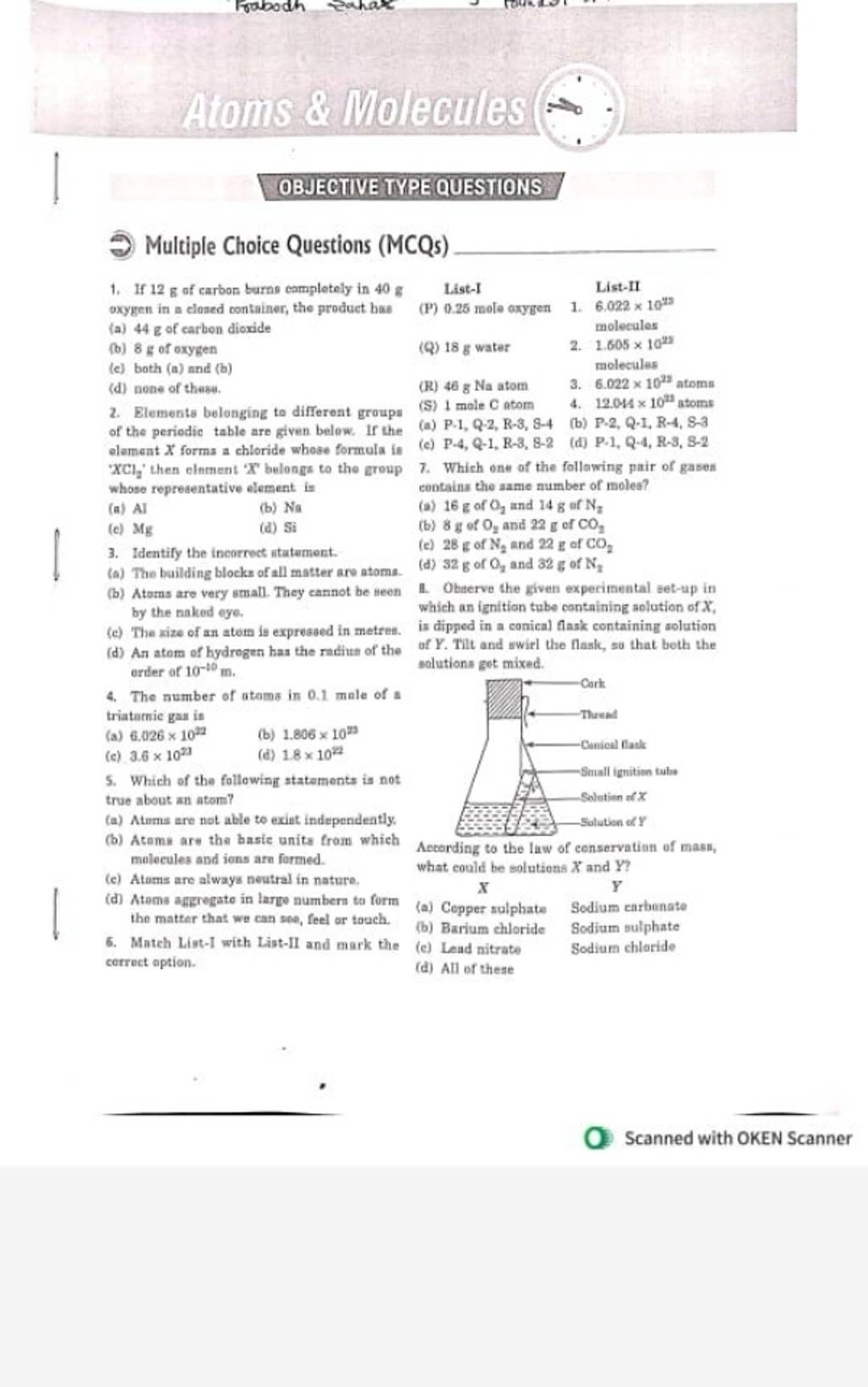 Obterve the given experimental set-up in which an ignition tube containin..