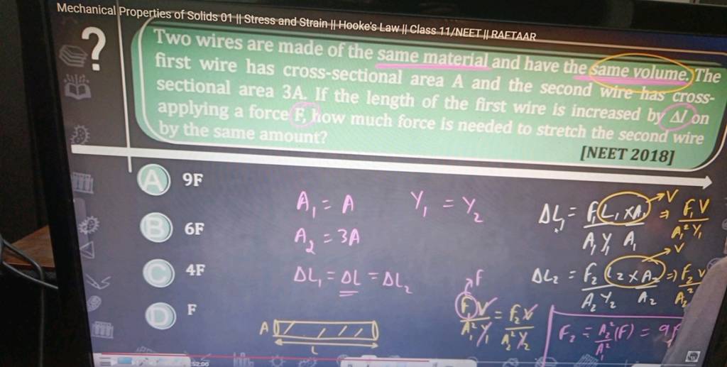 Mechanical Properties of Solids 01 || Stress and Strain || Hooke's Law