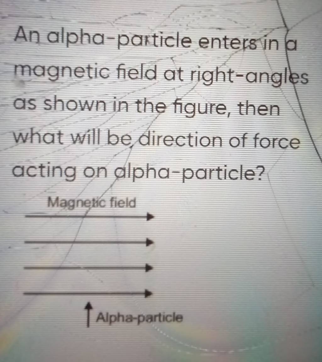 An alpha-particle enters in a magnetic field at right-angles as shownin t..