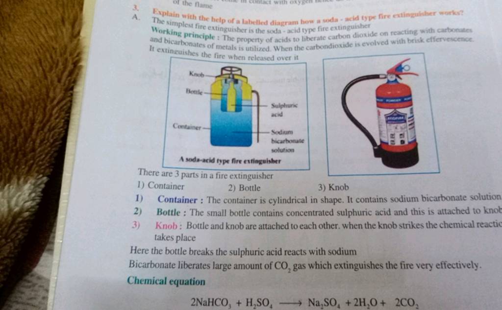 the name A. Explain with the help of a labelled diagram how a soda - acid..