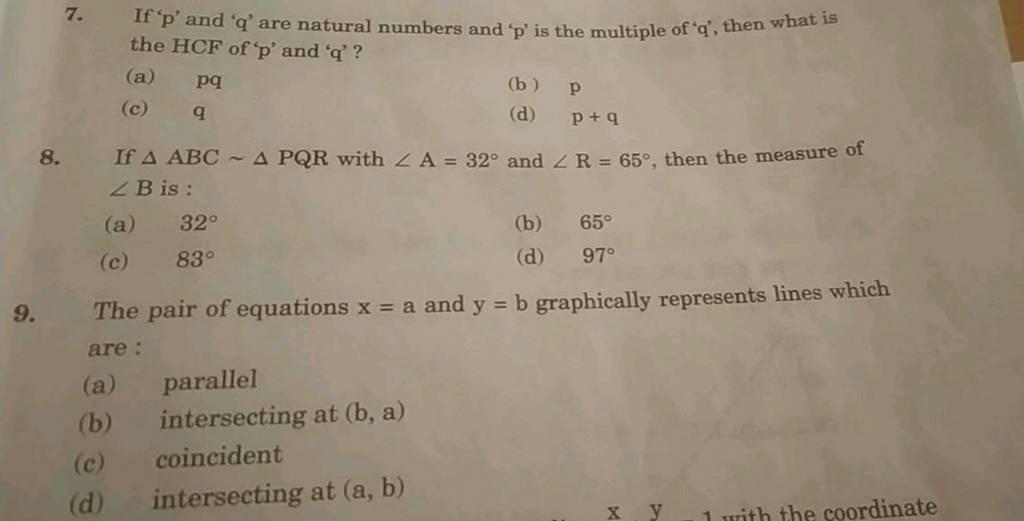 If ' p ' and ' q ' are natural numbers and ' p ' is the multiple of ' q