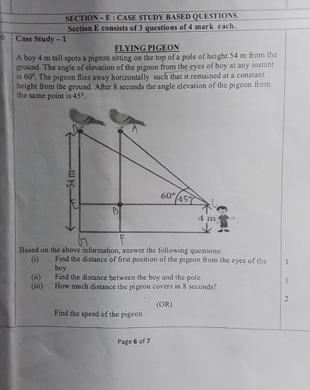 SECTION - E : CASE STUDY BASED QUESTIONS. Section E consists of 3 questio..