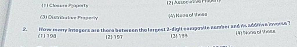 How many integers are there between the largest 2-digit composite number How many integers are there between the largest 2-digit composite number