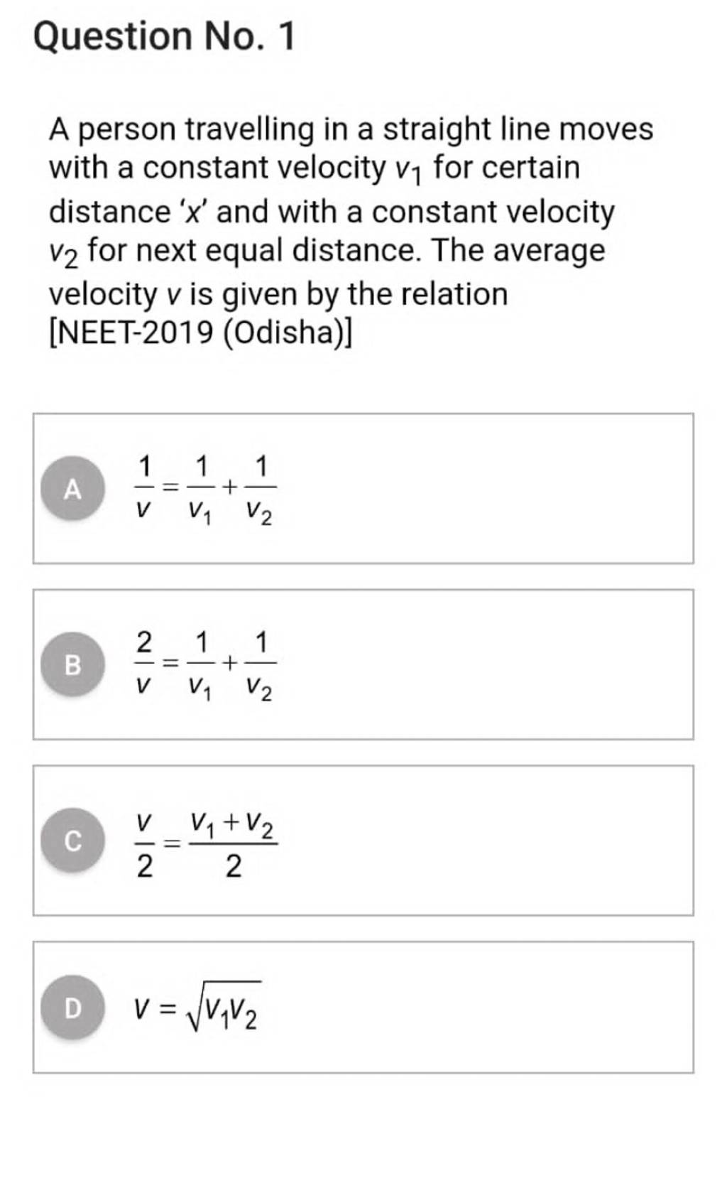 A person travelling in a straight line moves with a constant velocity v1