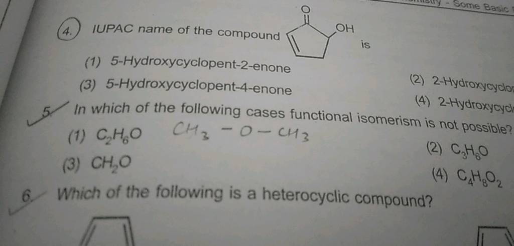 IUPAC name of the compound O=C1C=CCC1O is | Filo