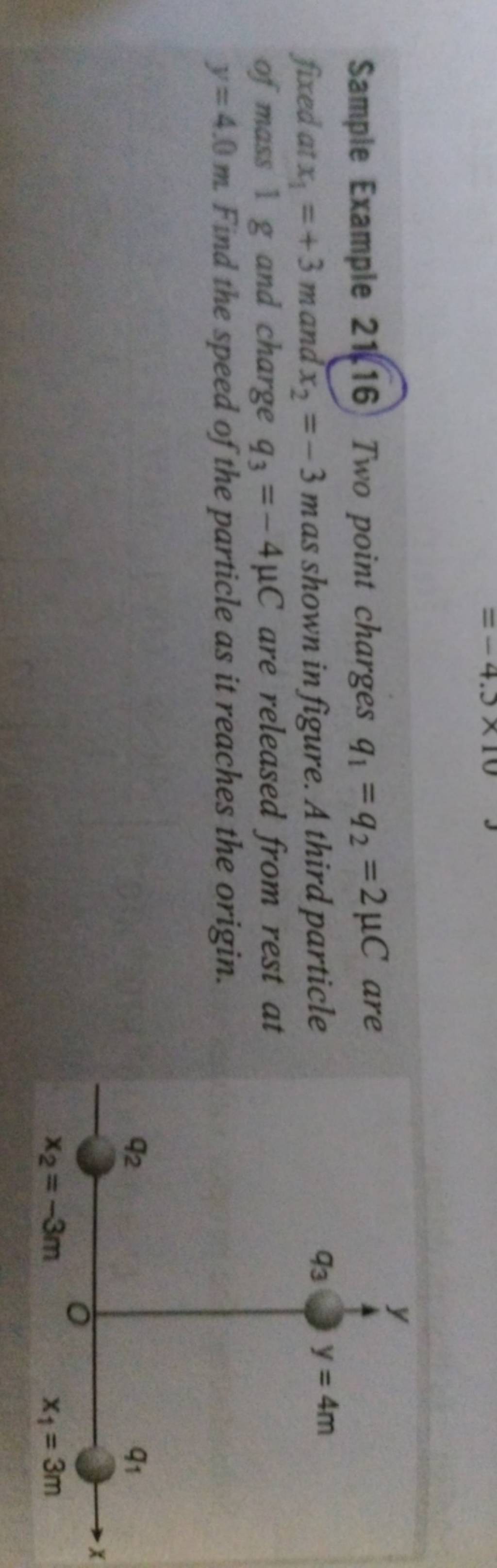 Sample Example 2116 Two point charges q1 =q2 =2μC are fixed at x1 =+3 man.. Sample Example 2116 Two point charges q1 =q2 =2μC are fixed at x1 =+3 man..
