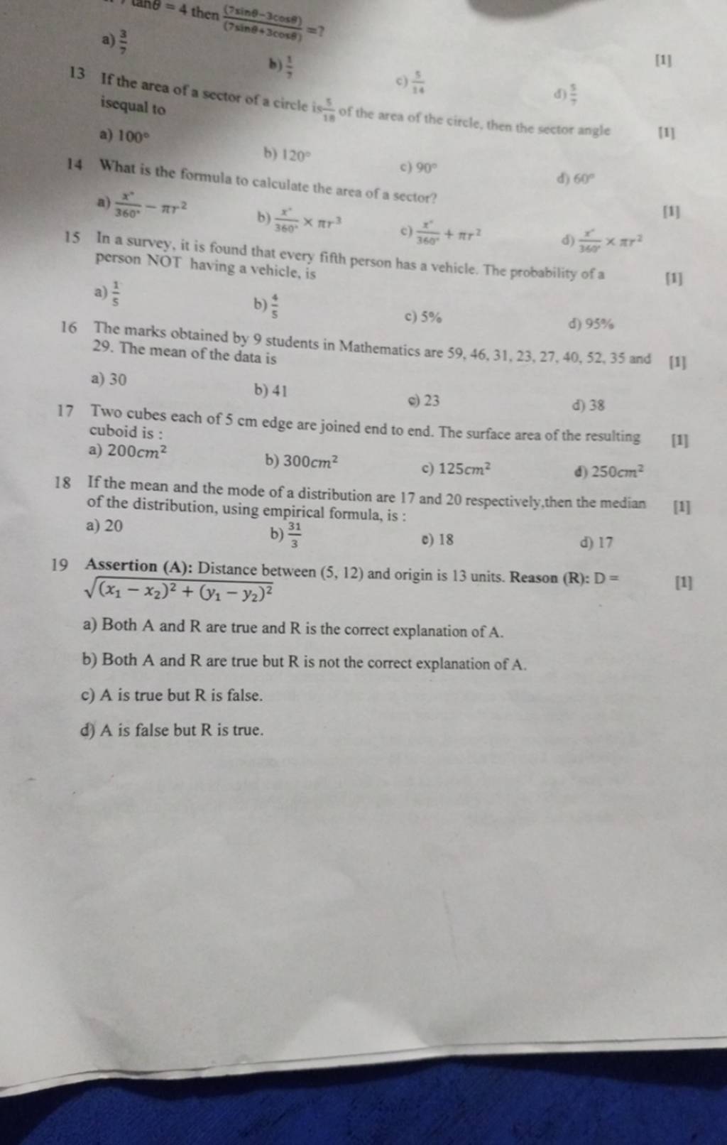 17 Two cubes each of 5 cm edge are joined end to end. The surface area of..