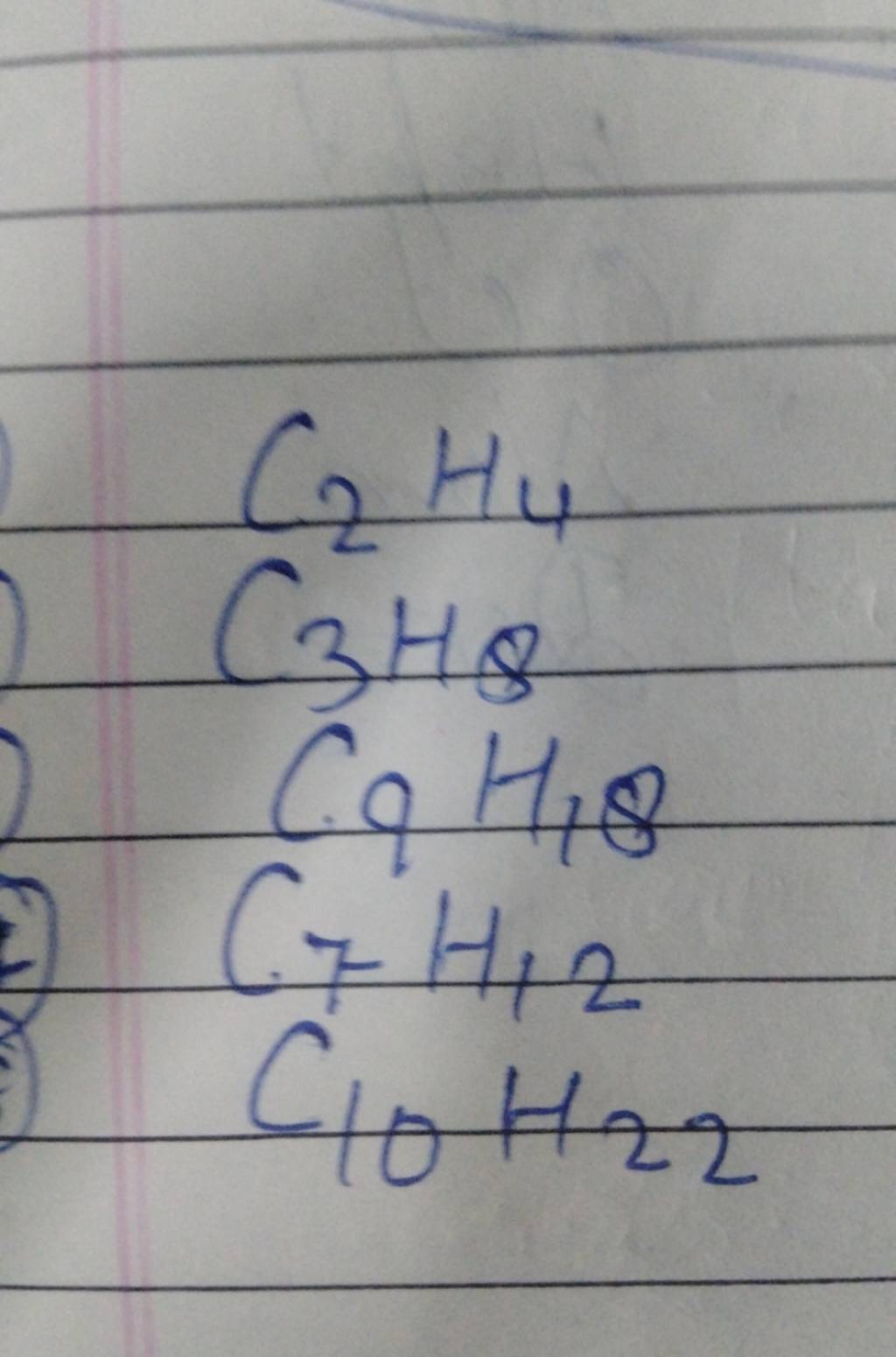 C2 H4 C3 H8 C9 H18 C7 H12 C10 H22 | Filo