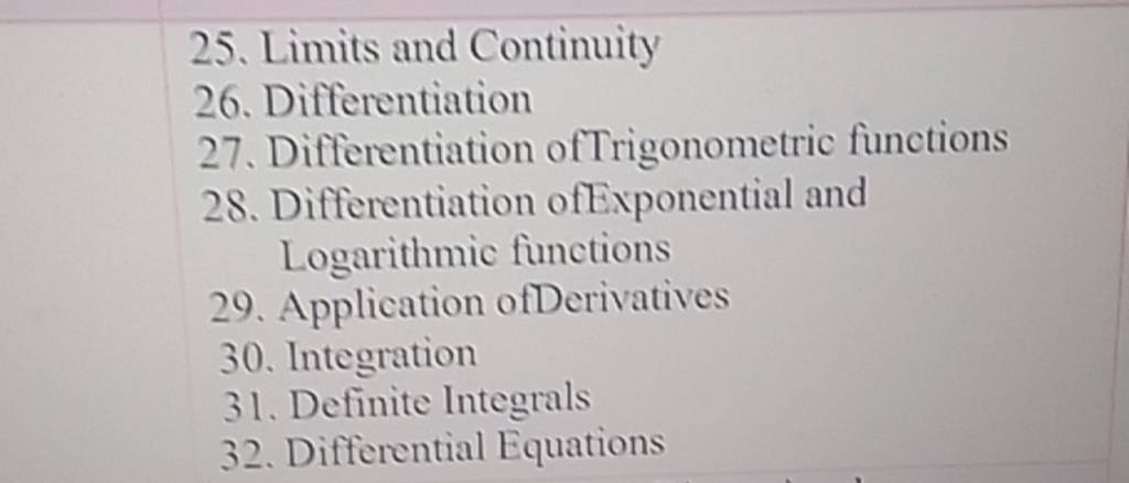 25 Limits And Continuity 26 Differentiation 27 Differentiation Of Trig