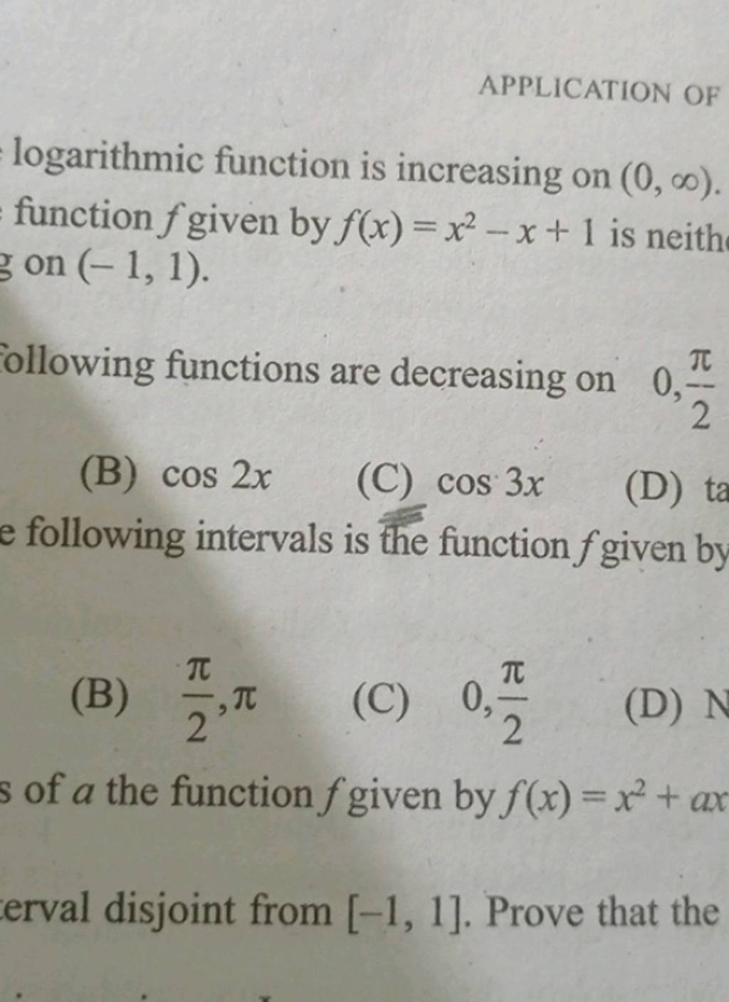 Application Of Logarithmic Function Is Increasing On 0 ∞ Function F Gi
