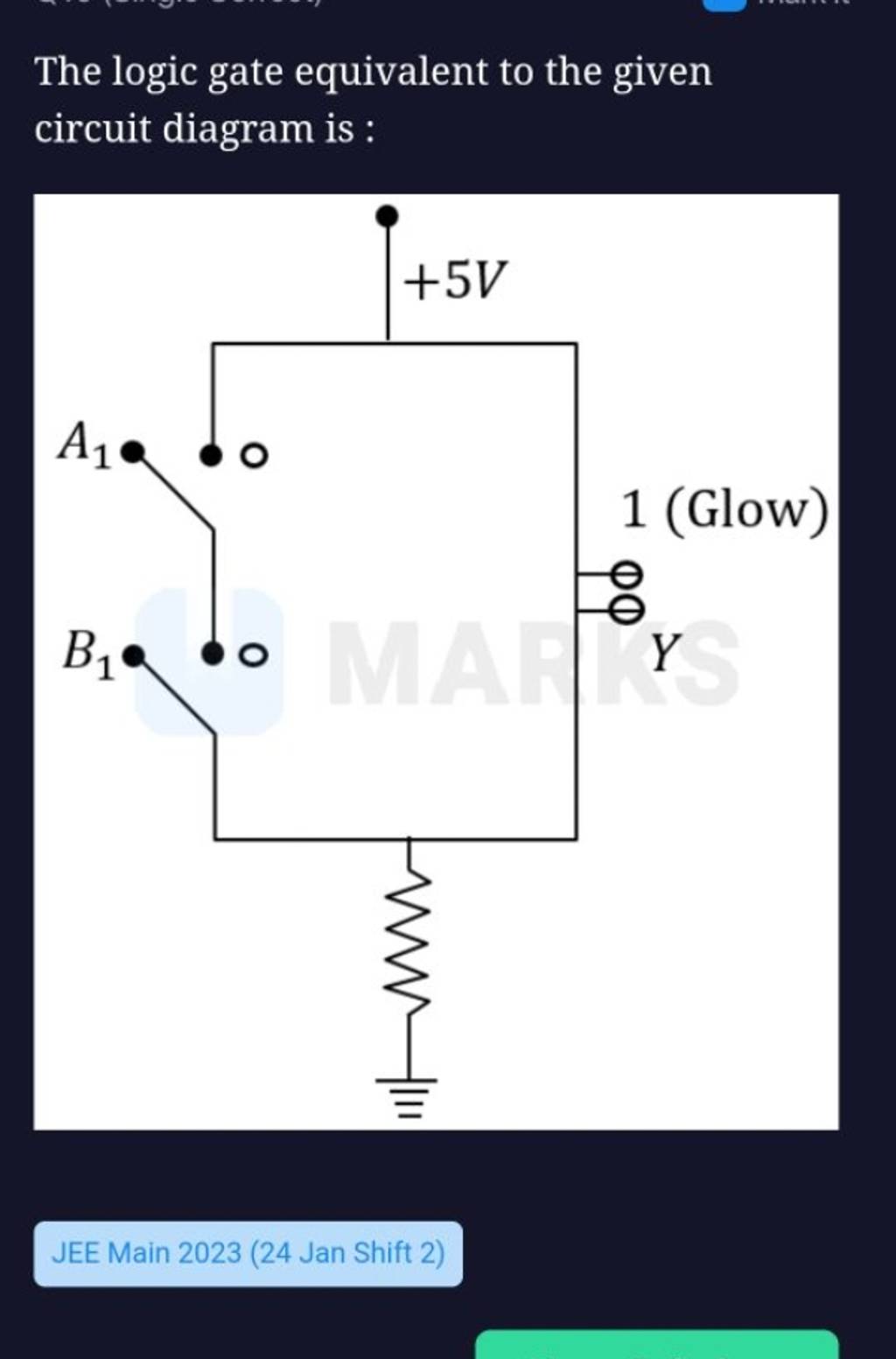 The Logic Gate Equivalent To The Given Circuit Diagram Is Jee Main 2023