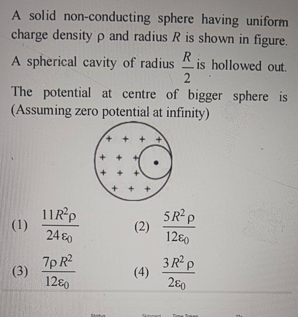 A Solid Non Conducting Sphere Having Uniform Charge Density ρ And Radius