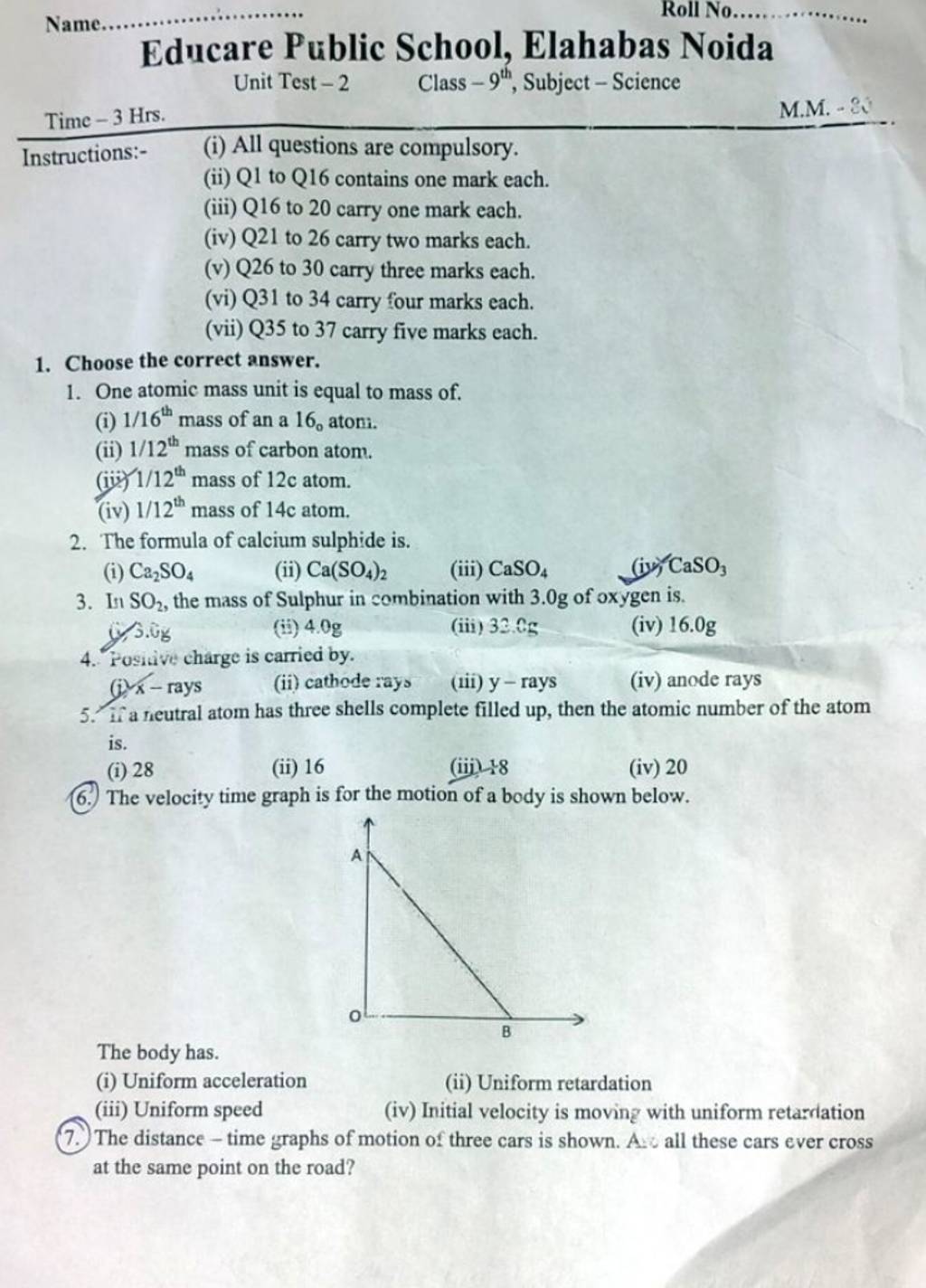 The Velocity Time Graph Is For The Motion Of A Body Is Shown Below The B