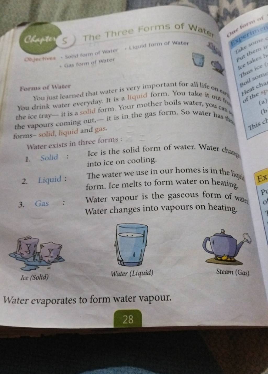 cespren (5) The Three Forms of Water Cbyectives Solid form of Water. Liqu..