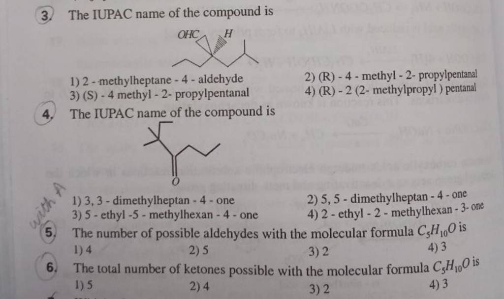 The Iupac Name Of The Compound Is Cccc O C C C Cc Filo