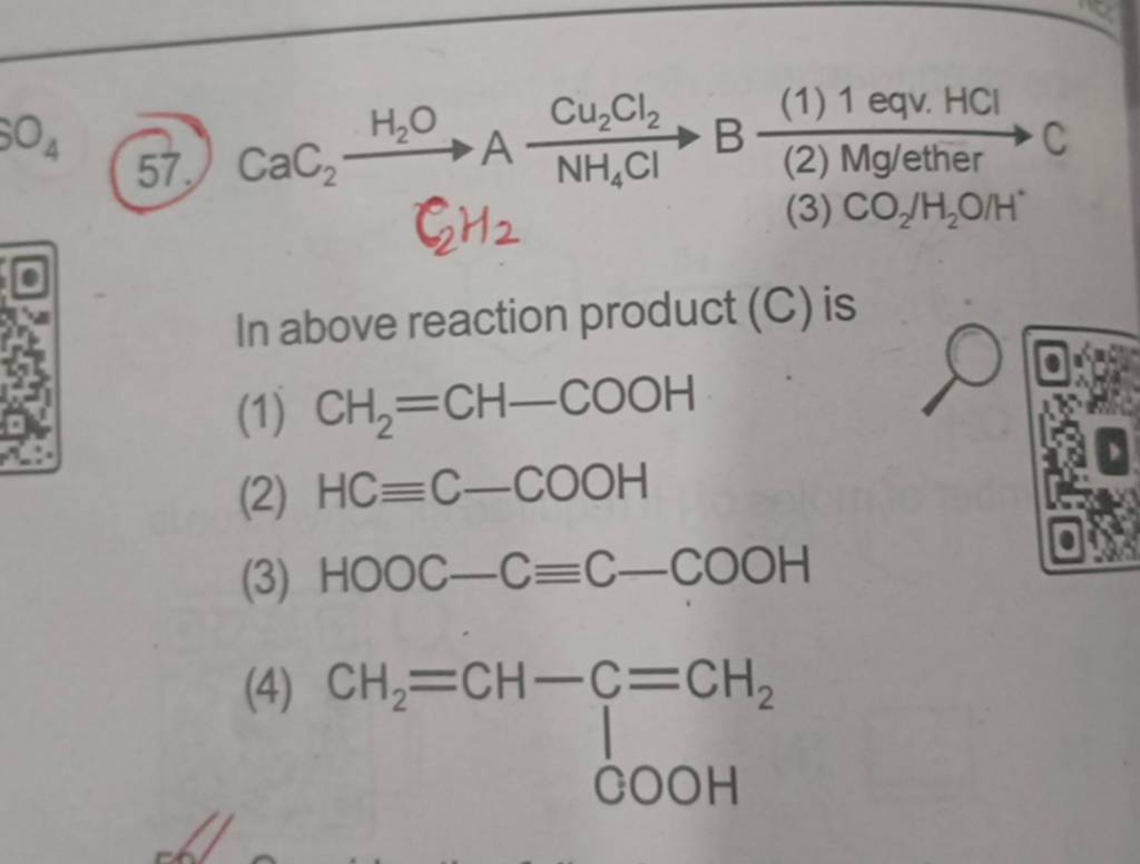 In above reaction product (C) is | Filo