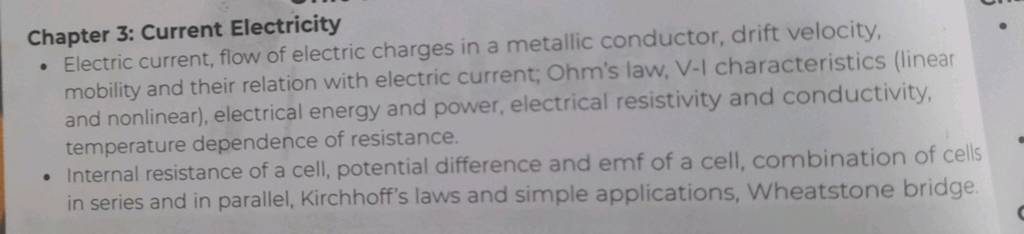 Chapter 3: Current Electricity - Electric current, flow of electric charg..