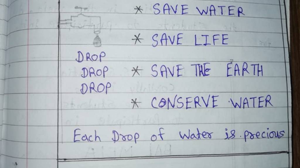 * save water * SAVE LIFE DROP DROP * SAVE THE EARTH DROP * conserve wate..